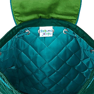 Stephen Joseph Kids' Unisex Toddler Back to School, Quilted Backpack, Dinos Dark Green, One Size