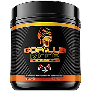 Gorilla Mode Pre Workout - Massive Pumps · Laser Focus · Energy · Power - L-Citrulline, Creatine, GlycerPump™, L-Tyrosine, Agmatine, Kanna, N-Phenethyl Dimethylamine Citrate - 574 Grams (Bombsicle)