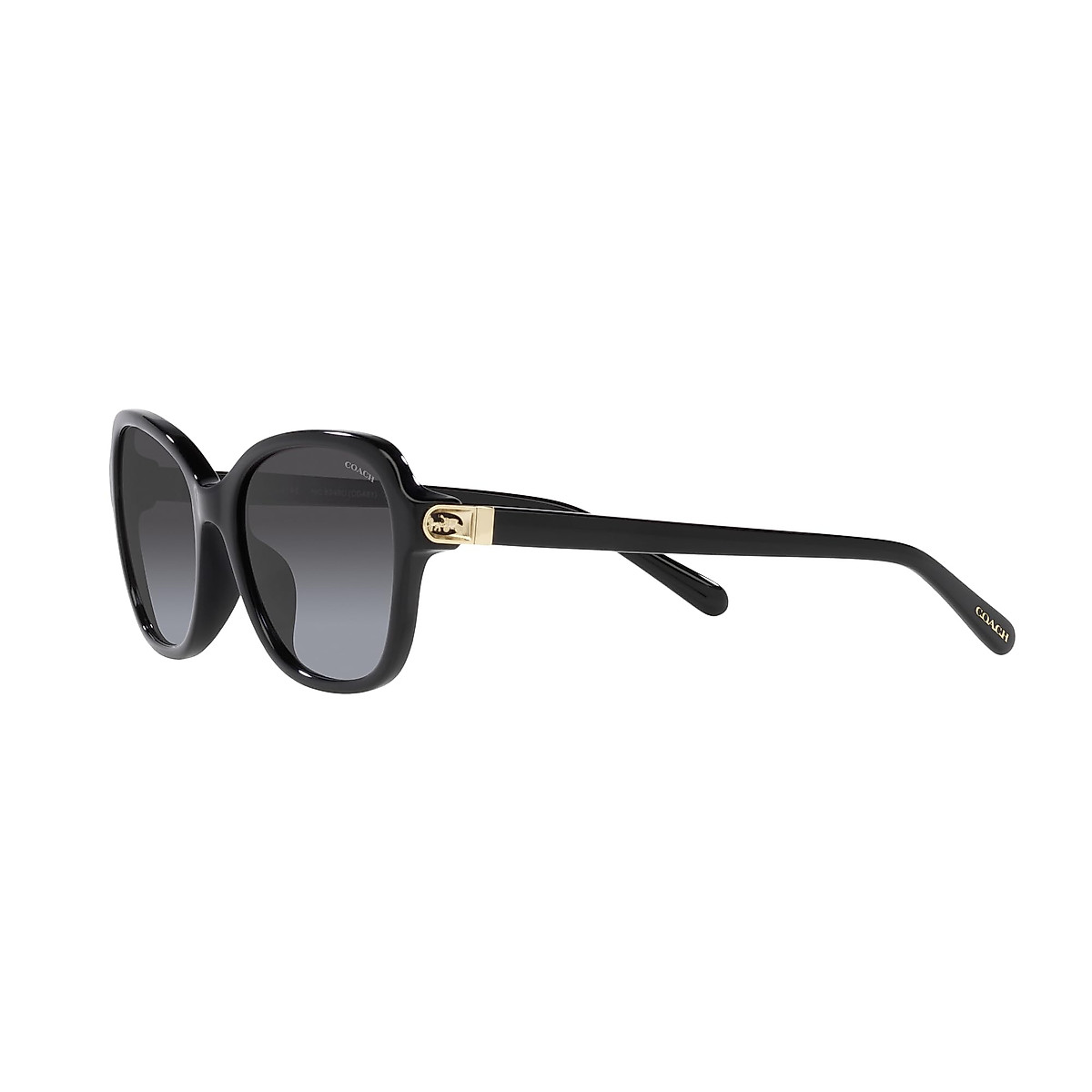 Coach HC8349U Universal Fit Sunglasses, Black/Grey Gradient, 56 mm