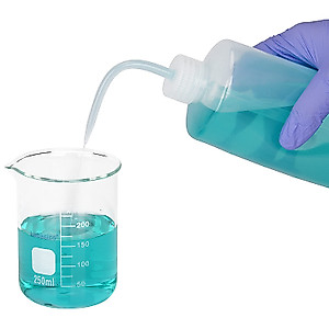 Labasics Chemical Wash Bottle, 3-Pack Plastic Safety Lab Squeeze Wash Bottle, LDPE with Narrow Mouth, 250 ml (8 oz)/3 Bottles