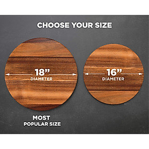 Lazy Susan Turntable, Engraved with Your Initial, Large 16" or 18” Wood Lazy Susan, Family Name Gifts, Laser Etched Wood