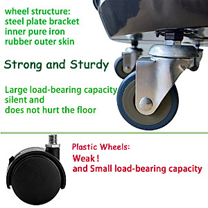 Plant Caddy with Wheels 16 Inches Metal Heavy Duty 2 Pcs - Rolling Plant Stand with Wheels Planter Caddies Round Flower Pot Mover Plant Dolly Holder Planter Trolley Casters