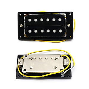 Metallor Electric Guitar Humbucker Pickup Double Coil Ceramic Magnet Pickup Guitar Parts Replacement Neck and Bridge Set of 2Pcs Black.