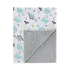 Baby Blanket for Boys Girls Soft Micro Fleece Kids Baby Blanket Throw Blanket with Dotted Backing Shower Gifts 40x30 Inches (Dinosaur)