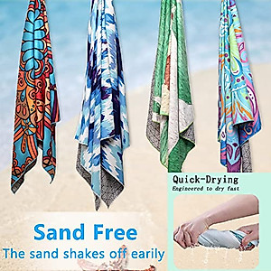 FEERNICH Microfiber Beach Towels 2 Packs, Oversized Quick Super Absorbent Towels for Adults, (72" x 36") Lightweight Thin Towels for Swimming Beach Camping