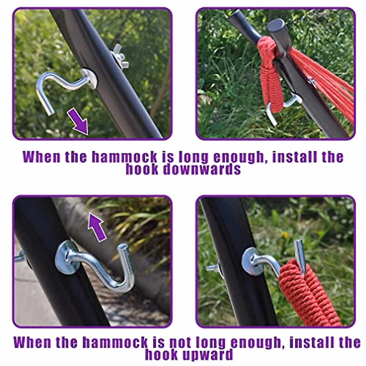 FDW Double Hammock Stands Portable Hammock Stand Heavy Duty Steel Stand for Outdoor Patio or Indoor (Blue)