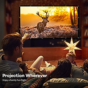 OWLENZ 150" Projector Screen for Outdoor Movies Portable Foldable Anti Crease 16:9 4K HD Projection Video Film Screen for Home Theater Indoor Support Front Rear Projection