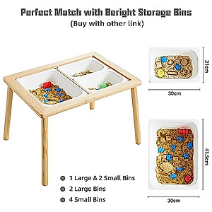 Beright Sensory Table, Indoor Childrens Table Play Sand Table for Toddlers, for Kid's Birthday, Christmas and Thanksgiving, not with Storage Bins, Pantend Pending