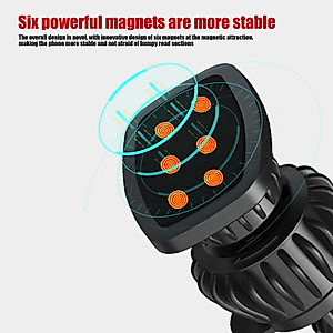 gunhunt 1 PC Snap-on Car Phone Holder, 2.36" x 1.57" 360° Rotating Air Outlet Multifunctional Navigation Bracket, Suitable for Conventional Horizontal Air Outlets Such as Horizontal/Vertical (Black)