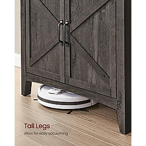 VASAGLE Coffee Bar Cabinet, Kitchen Storage Cabinet with Drawer, Farmhouse Cabinet Sideboard with Adjustable Shelf for Kitchen, Stone Gray UBBK341B02