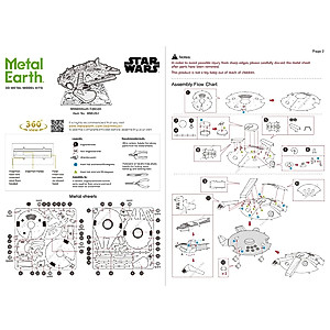 Metal Earth Fascinations Star Wars Millennium Falcon 3D Metal Model Kit Bundle with Tweezers