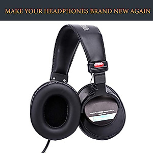SOULWIT Earpads Replacement for Sony MDR-7506 MDR-V6 MDR-V7 MDR-CD900ST Monitor Headphones, Ear Pads Cushions with Softer Protein Leather, High-Density Foam - Black