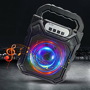 Bluetooth Speaker, Outdoor Portable Stereo with Colourful Running Lights, Portable Mini Stereo