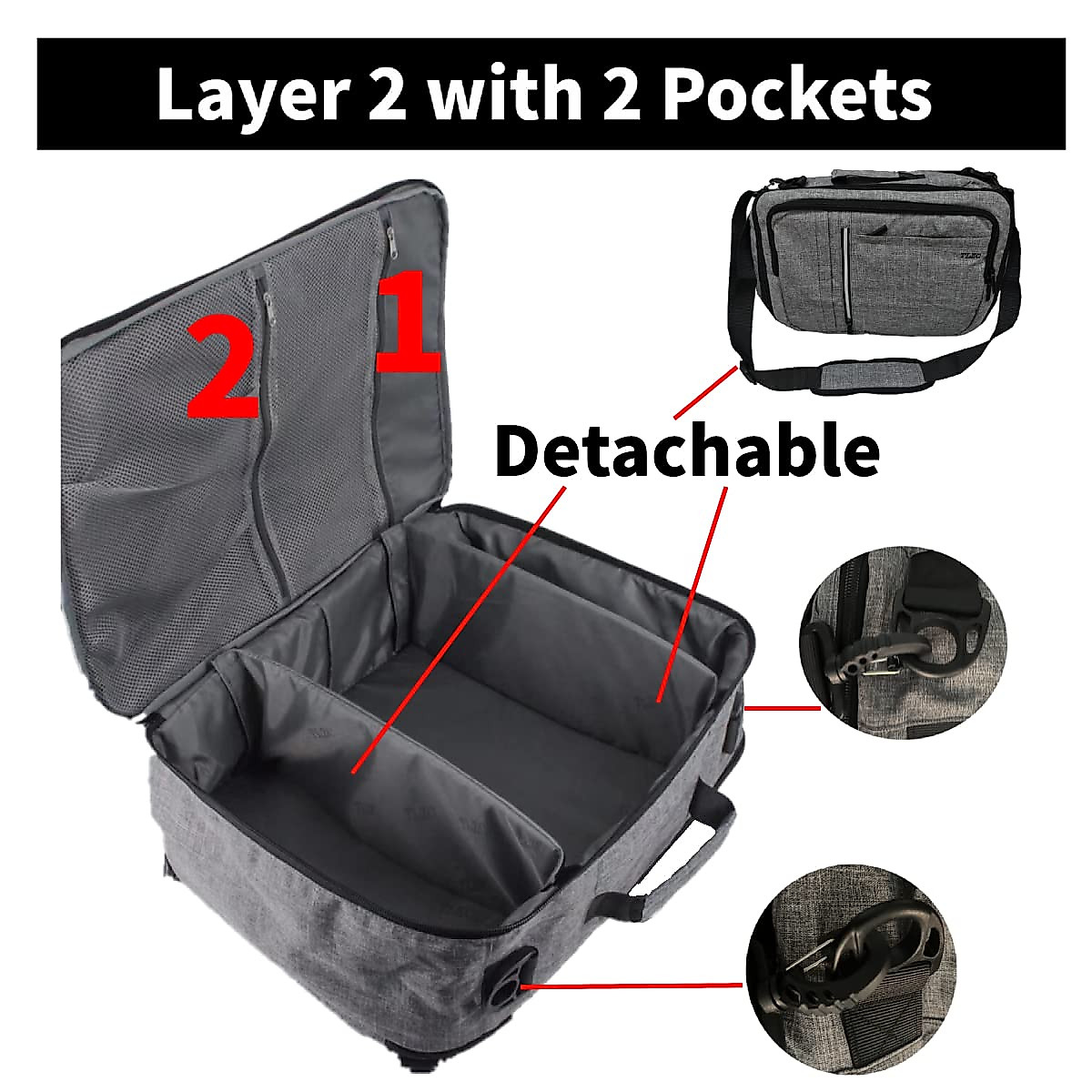 TLZC 30L Flight Approved Weekender Carry-On Laptop Travel Backpack, 18 Inch Business Cube Handbag with Shoulder Strap and Funcitional Pockets Luggage Bag Suitcase Backpack