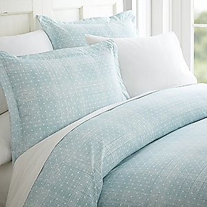 Simply Soft Ultra Soft Thatch Patterned 3 Piece Duvet Cover Set, Queen, Aqua (SS-DUV-That-QUEE-AQ)