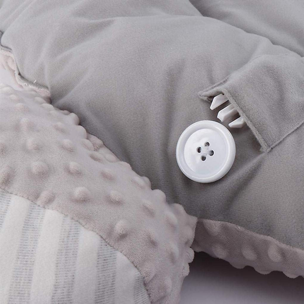 KUANDARM Grey Bear Shaped Baby Play Mat with Fitness Frame Cute Pendants Newborn Activity Centre Toddler Game Blanket