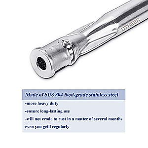 Utheer 304 Stainless Steel 67722 Grill Burner Tube for Weber Genesis 300 Series E310 E320 EP310 EP320 S310 S320 (Model Years 2007 to 2010)with Side Control Knobs,Replaces Weber 67722 67820,34 1/4 Inch