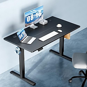 DUMOS, 48 x 24’’ Ergonomic Height, Electric Splice Board Adjustable Computer Desk Sit Stand Up Table for Home Office, 48'' x 24'', Black