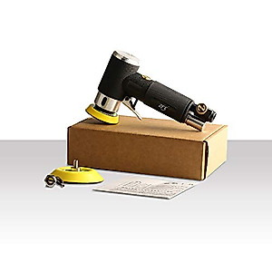 ZFE 1/2/3 Inch Random Orbital Air Sander, Mini Pneumatic Sander for Auto Body Work, High Speed Air Powered Polisher with 15 Polishing Buffing Pads,18 Sandpapers