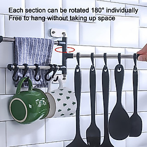 Multifunctional Organizer Wall Mounted Swivel Kitchen Utensil Holder 3 Tiers Towel Rack Hanging Storage Rack No Drilling Towel Holders for Bathroom Kitchen Cabinet Inside Wall Mounted