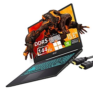 MSI Cyborg 15 2023 Gaming Laptop, 144Hz 15.6" FHD, Intel Core i7-13620H(>i9-12900H, 10 Cores, Upto 4.90 GHz), GeForce RTX 4050, Backlit Keyboard, RJ45, Windows 11 Pro, Black(64GB DDR5 RAM | 2TB SSD)