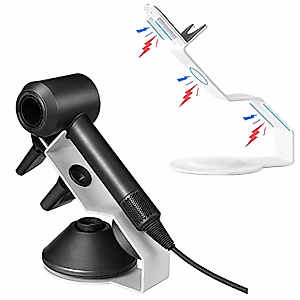 AOKEMAi Hair Dryer Stand Holder, Bathroom Organizer for Dyson Supersonic Hairdryer, Hair Dryer Accessories Stand Desktop Type Compatible with Dyson Supersonic Hair Dryers (White)