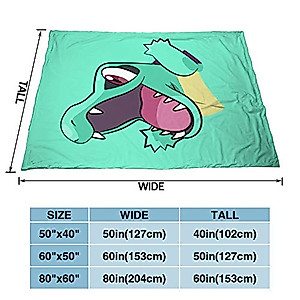 Fluffy Blanket Happy Totodile Bed Blankets Super Soft Reversible Sherpa Fleece Blanket Throws 60" X50