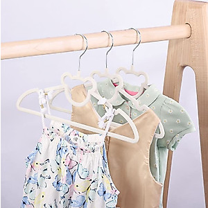 Baby Kids Bear White Velvet Clothes Hangers 30pack