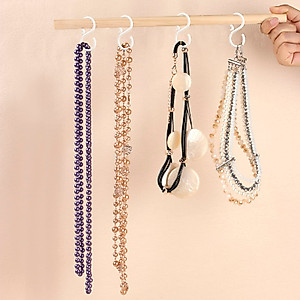 POVETIRE 30 Pack 2.5 Inch Rubber White S Hook for Hanging Baby Headband Hair Accessories Baby Bib NecklaceJewelry Hat Holder