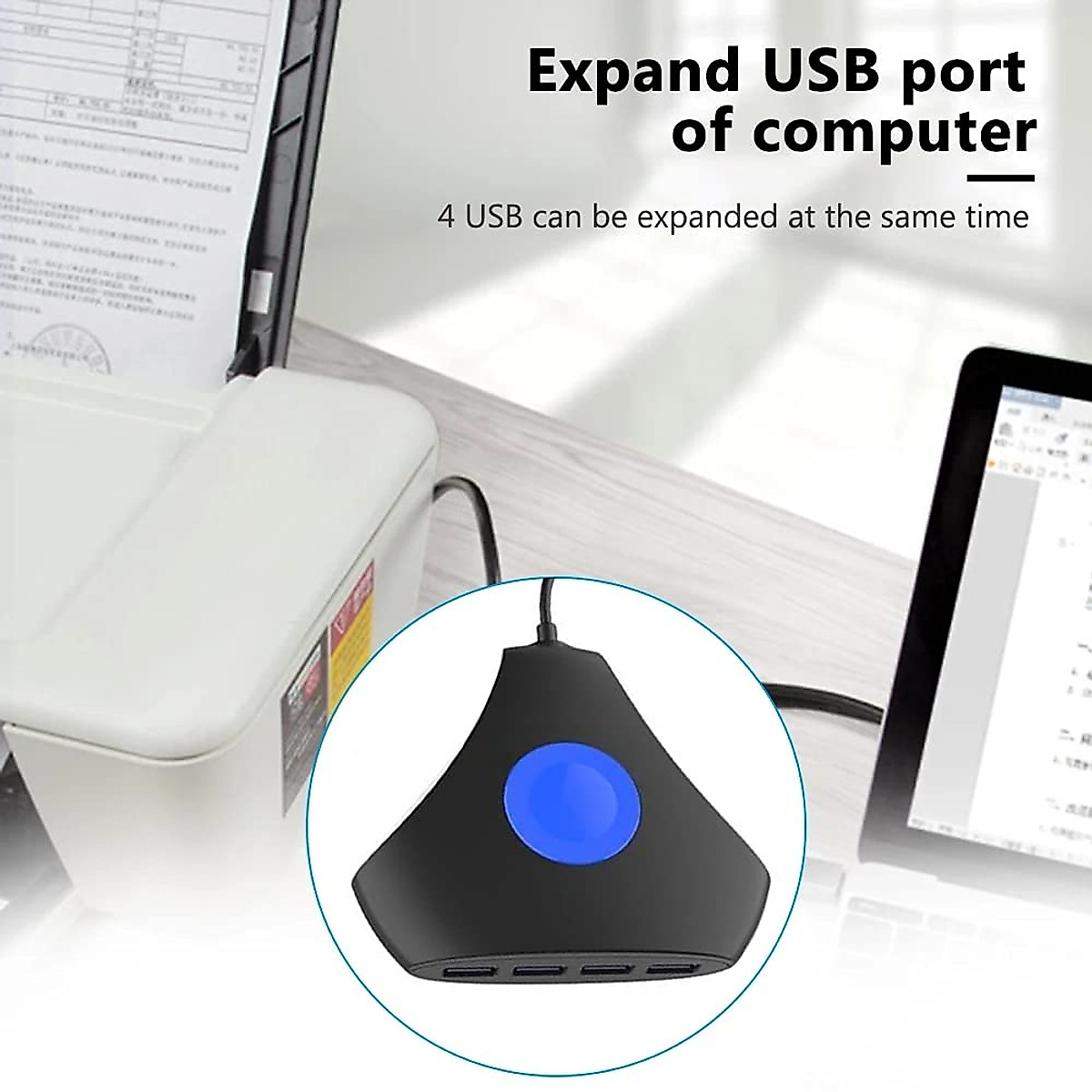 GPPZM Portable 4 Port USB 3.0 HUB High Speed 5Gbps Multi USB Splitter Expander Adapter for PC Computer Accessories