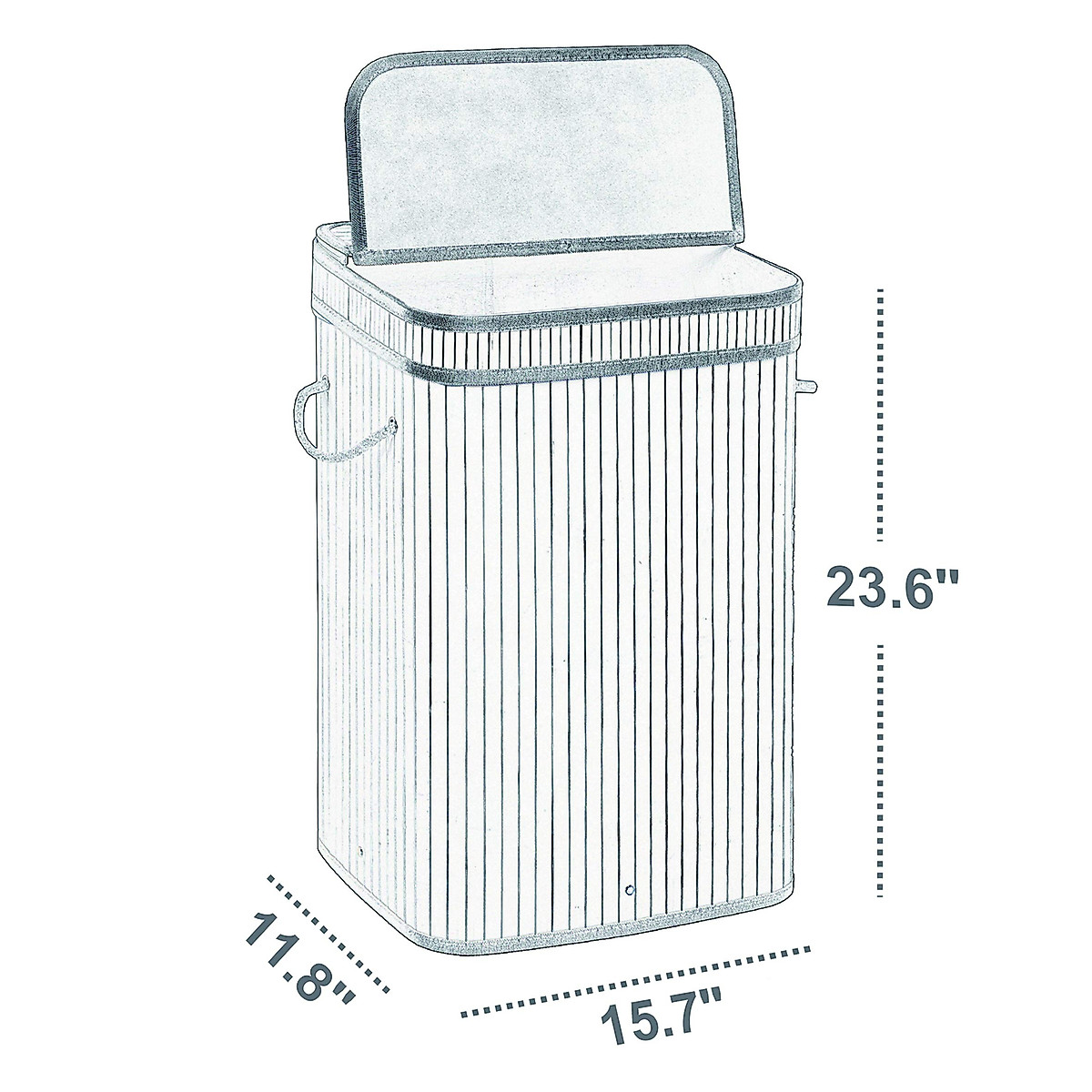 Sophia & William Laundry Hamper with Lid, 72L Bamboo Laundry Basket with Removable Liner, Collapsible Storage Dirty Clothes Basket with Handles for Laundry Bedroom, Dark Brown