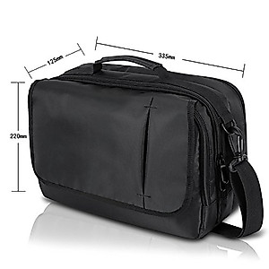 NAVISKAUTO Universal Business Messenger Bag Shoulder Bag for 10.1 inch Dual Portable DVD Player, Laptop and Tablet-Black (10.1 inch)