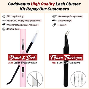 Anime Lashes Individual Manga Eyelashes Natural Look Lashes Wispy Clear Band Strip Eyelashes Spiky Korean Style Lashes Pack by Goddvenus (8 Pairs 4 Styles)