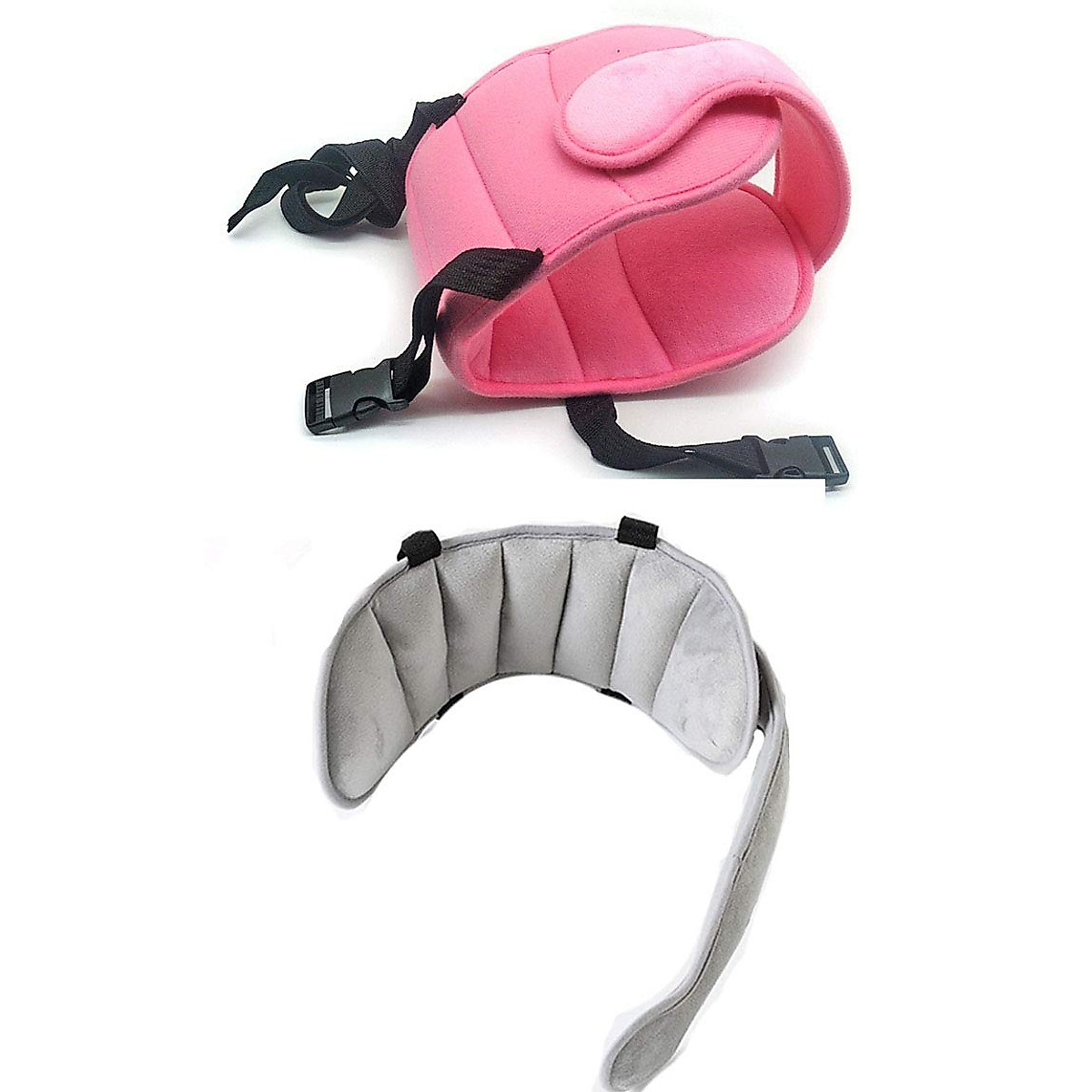 2Pack Boy and Girl Head Support for Car Seats,Ajustable Comfortable Pillow for Baby Child Tolddler Infant Pink and Grey