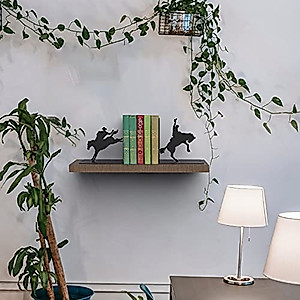 ESGO Cowboy Bookends - Bookends for Shelves, Book Ends for Office, Modern Bookends for Desk and Bookshelves, Metal bookends, Heavy Duty Metal Black Bookend Support, Creative Book Ends.