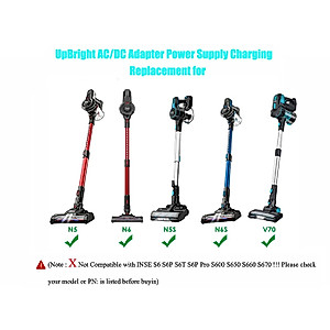 UpBright 27V AC/DC Adapter Compatible with inse N6 N6S N5 N5S V70 N6-1 US N6-2 N500 N550 N560 N570 N600 N660 N670 N650 22.2V 2.2Ah Li-ion Battery Stick Cordless Vacuum Cleaner 26.5V 500mA Power Supply