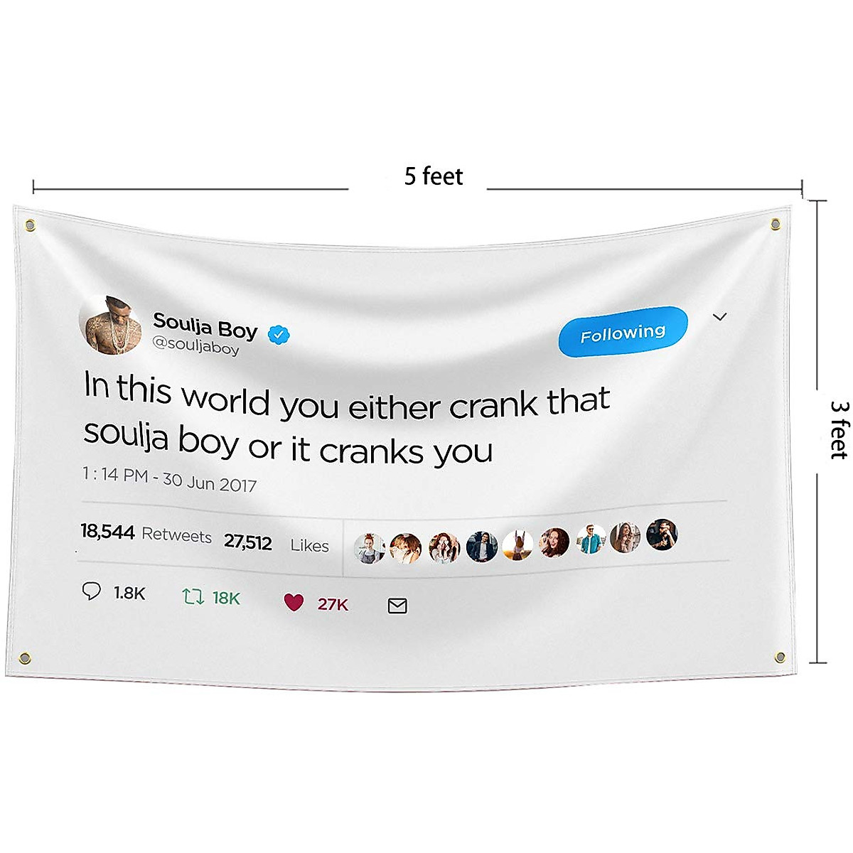 Probsin In This World You Either Crank That Soulja Boy Flag,3x5 Feet Banner,Funny Poster UV Resistance Fading & Durable Man Cave Wall Flag with Brass Grommets for College Dorm Room Decor