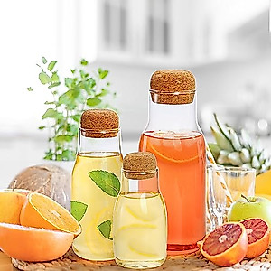 Youeon 3 Pack Glass Jars with Cork Lid, 5/10/24 Oz Glass Storage Containers, Clear Candy Jars, Small Glass Carafe With Cork Stopper, Multi Use for Coffee, Tea, Sugar, Spice, Drinks