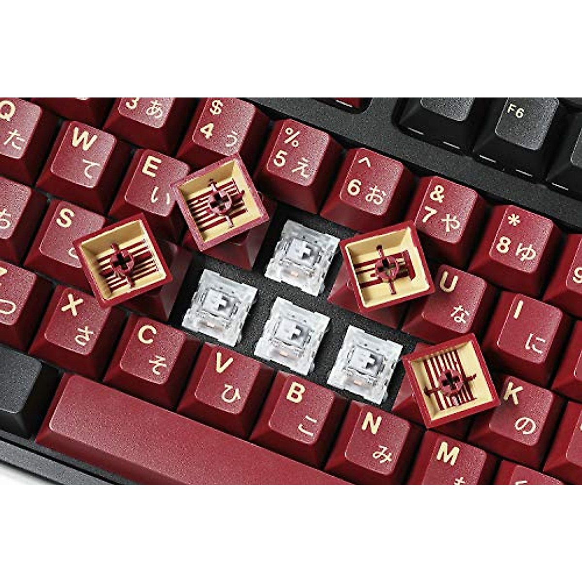 DROP + Redsuns GMK Red Samurai Keycap Set for 65% Keyboards - Compatible with Cherry MX Switches and Clones (65% 75-Key Kit)