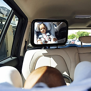 Aoutrow 360 Degree Baby Car Mirror, Rearview Baby Mirror, Safety Toddlers Rear Facing Car Seat Mirror, Crystal Clear View,Safety, Shatterproof, Adjustable