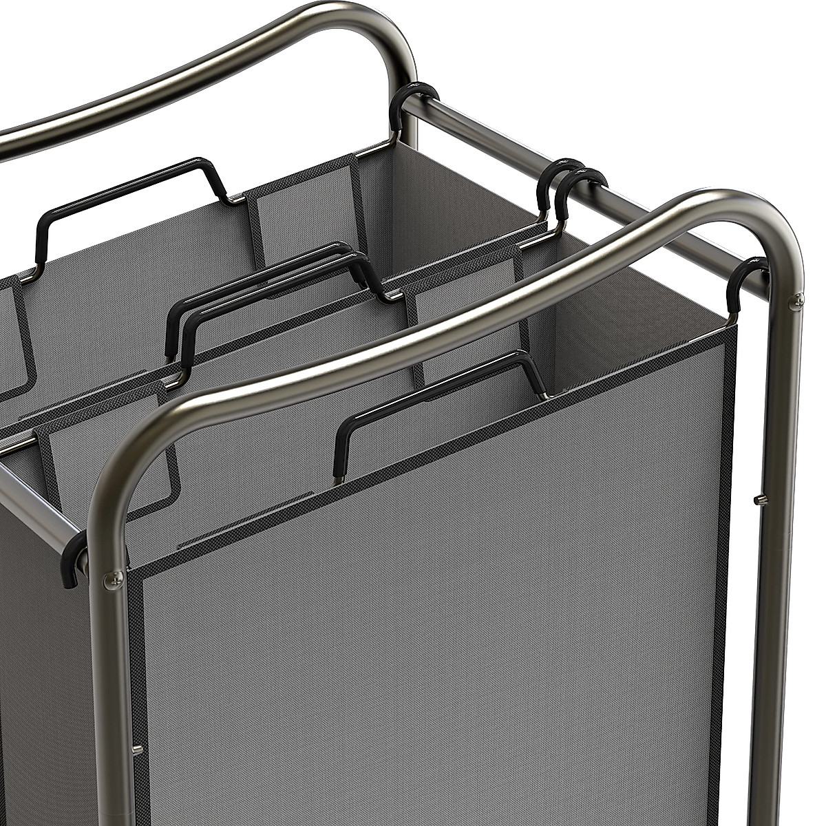 Simple Houseware 2 Bags Laundry Sorter, Dark Grey