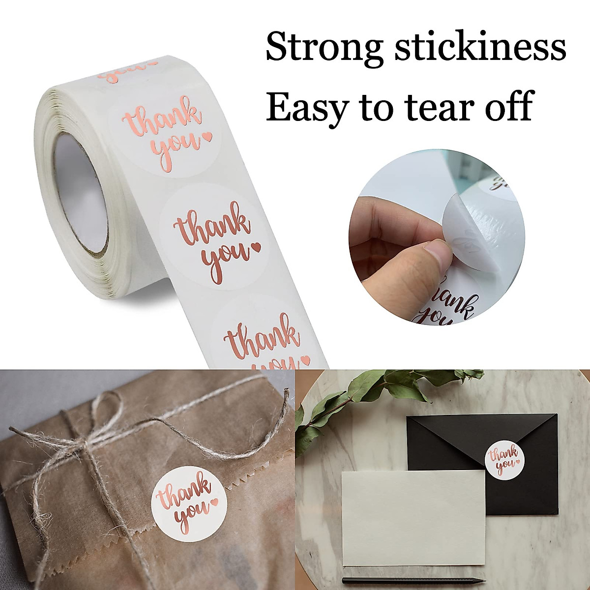 Thank You Stickers Small Business Stickers 1.5 inch Thank You for Supporting My Small Business Stickers Roll Thank You Sticker Labels for Your Order Stickers for Packaging Gift Envelope 500Pcs (white)
