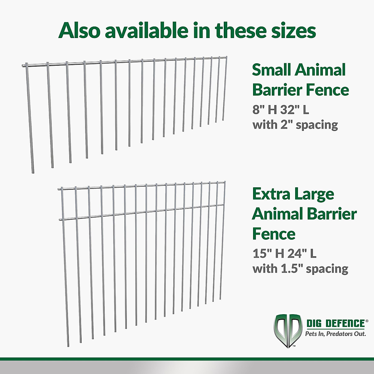 Dig Defence 10 Pack, 30’ Original Animal Barrier Fence - Large No Dig Fence for Dogs and Rabbits, Durable Outdoor Dog Fence Barrier for Yard & Patio