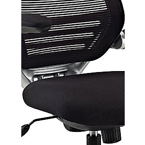 Modway Edge Mesh Back and Mesh Seat Office Chair In Black With Flip-Up Arms in Black