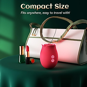 Rose Sex Toy Vibrator for Women-Allovü Rose Sucking Vibrator Clitoral Nipple Stimulator with 18 Modes, G-spot Dildo Vibrator Rose Sucker, Personal Massager for Women Female Couples Adult Sex Games