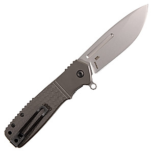 CRKT Homefront EDC Folding Pocket Knife: Assisted Open Everyday Carry, Sandvik 12C27 Plain Edge Blade, Liner Lock, Aluminum Handle K252GXP, Dark Gray
