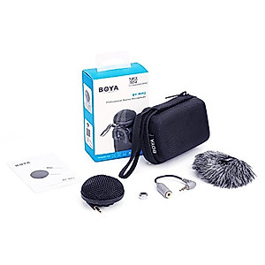 BOYA BY-MM2 Professional Omnidirectional Stereo Microphone Table Top Conference Mic with Furry Windshield for iPhone 8 8 plus, iPad Canon Nikon Sony DSLR Camera