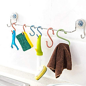 YITAQI S Hooks,Portable Multi-Purpose Storage Rack Door Scarf Hat Hanging S-Shaped Hook Clothes Hanger Organizer Key Holder(4Pcs Blue L)