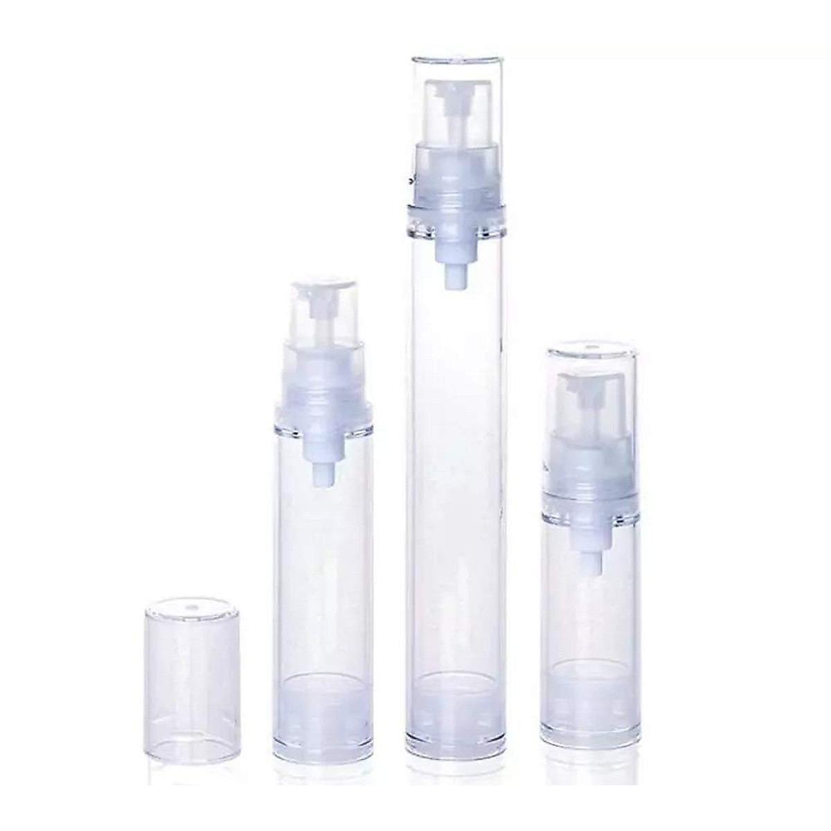 15 Pcs Clear Airless Lotion Pump Bottles Empty Cream Vacuum Bottles Cosmetic Containers Travel Press Pump Bottles For Foundations,serums,and more (5ml)