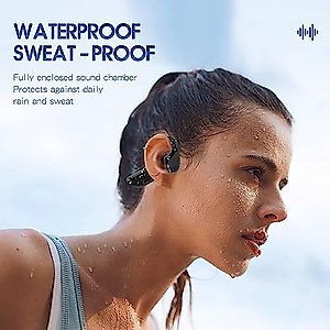 Peakidom Bone Conduction Headphones, Open Ear Headphones Wireless Bluetooth, Waterproof and Sweatproof, Suitable for Running, Fitness, Cycling, Driving, Etc.